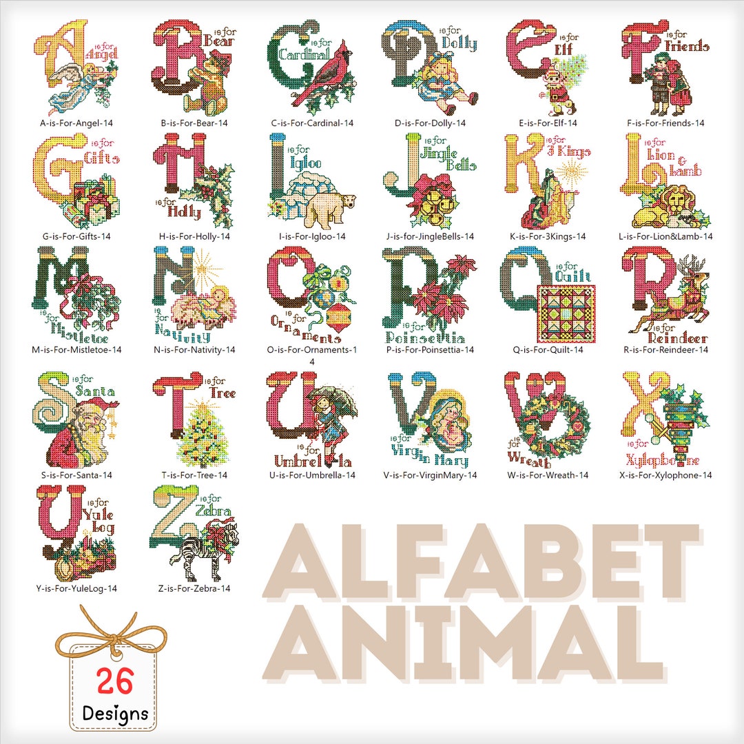 Animal Alphabet Embroidery Designs,monogram Embroidery,embroidery ...