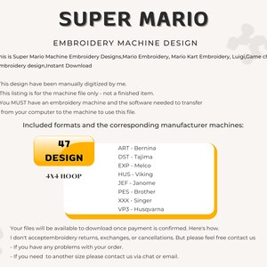 Super Mario Machine Embroidery Designs,mario Embroidery, Mario Kart ...