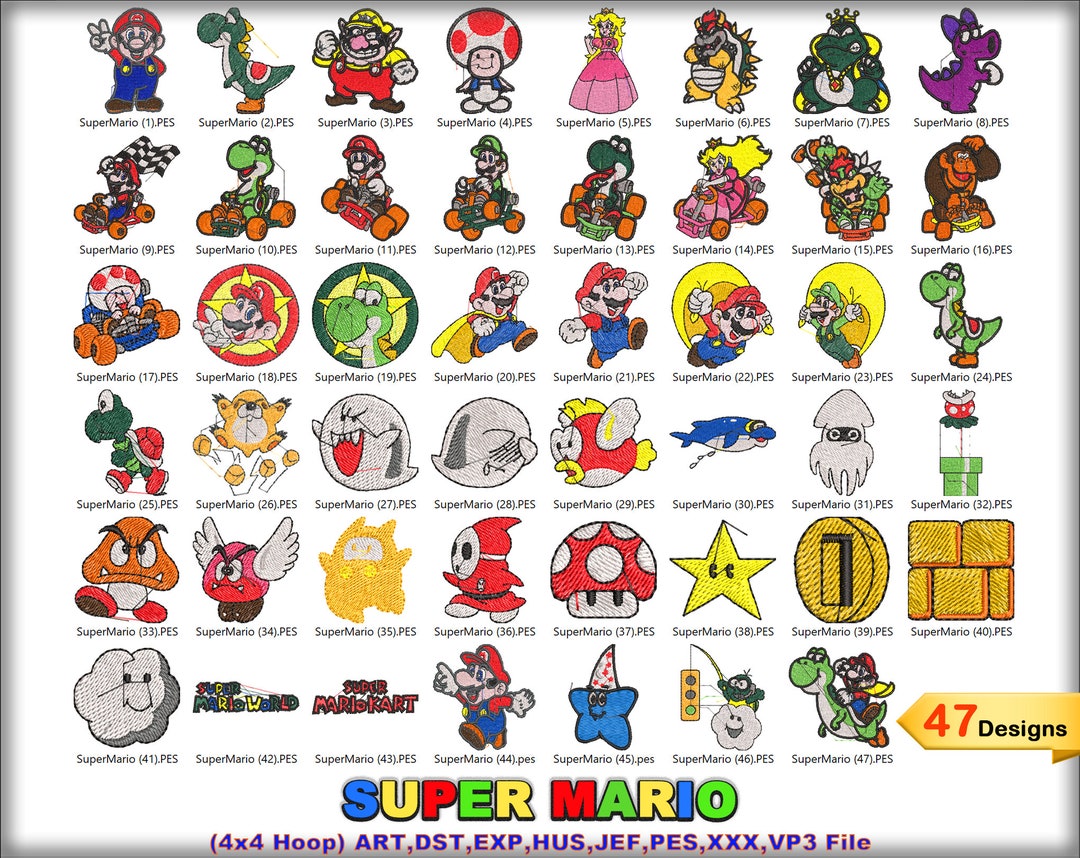 Super Mario Machine Embroidery Designs,mario Embroidery, Mario Kart ...