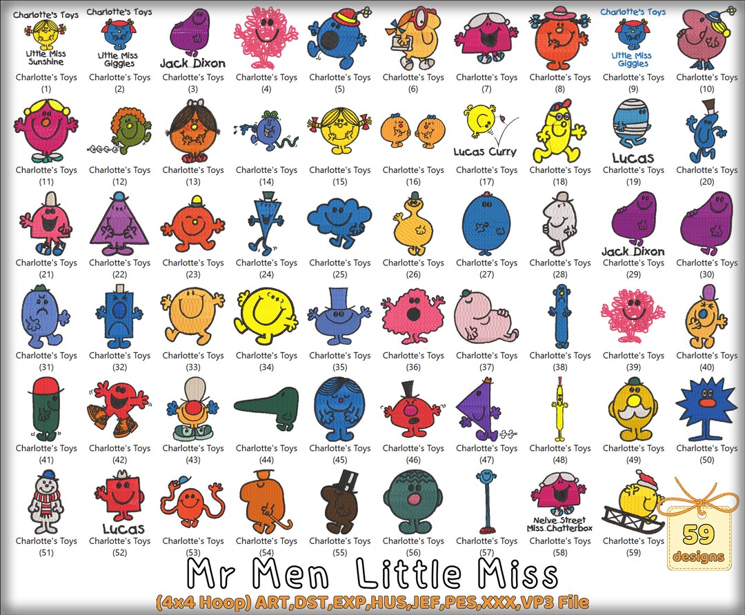 Mr Men Little Miss Embroidery Design,embroidery Design,little Miss ...