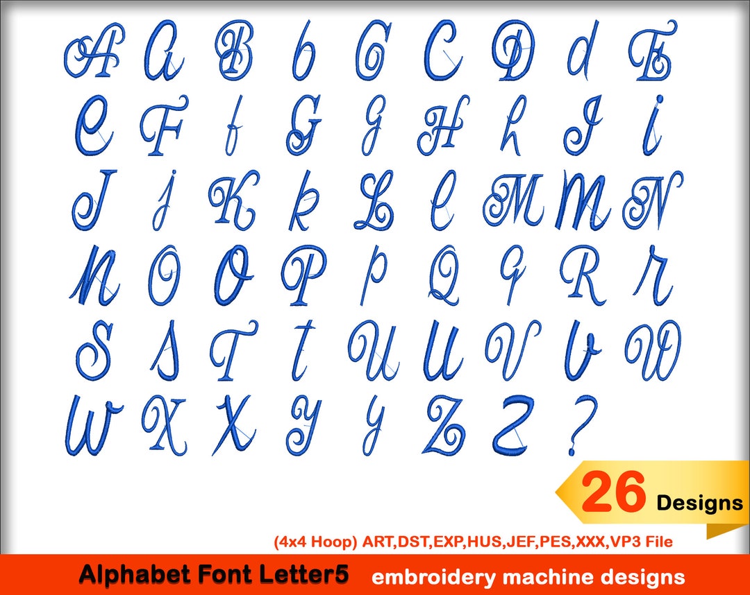 Alphabet Font Letter5 Embroidery Machine Design,monogram Alphabet ...