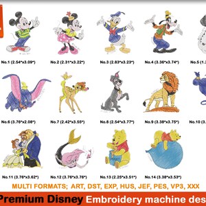 14 Disney Set Embroidery Machine Design, 14 Designs, Mckey Mouse ...