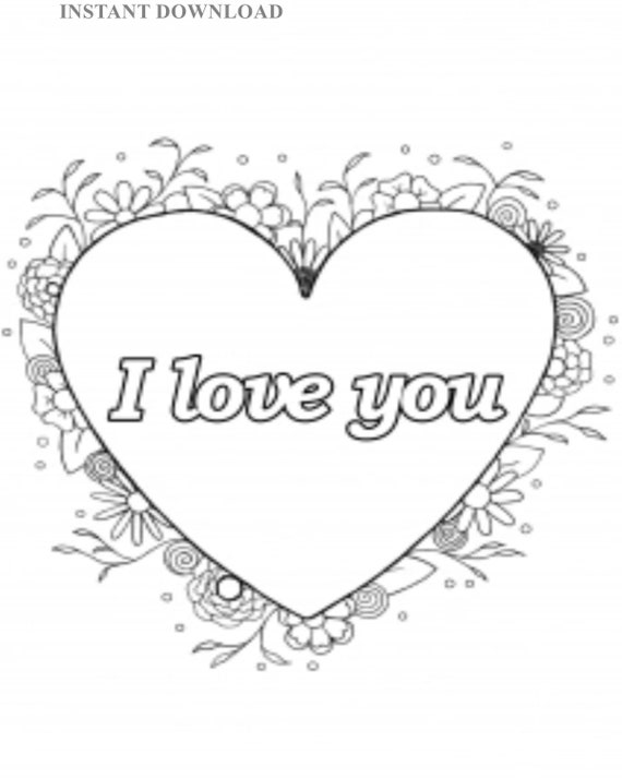 I Love You Hearts Coloring Pages
