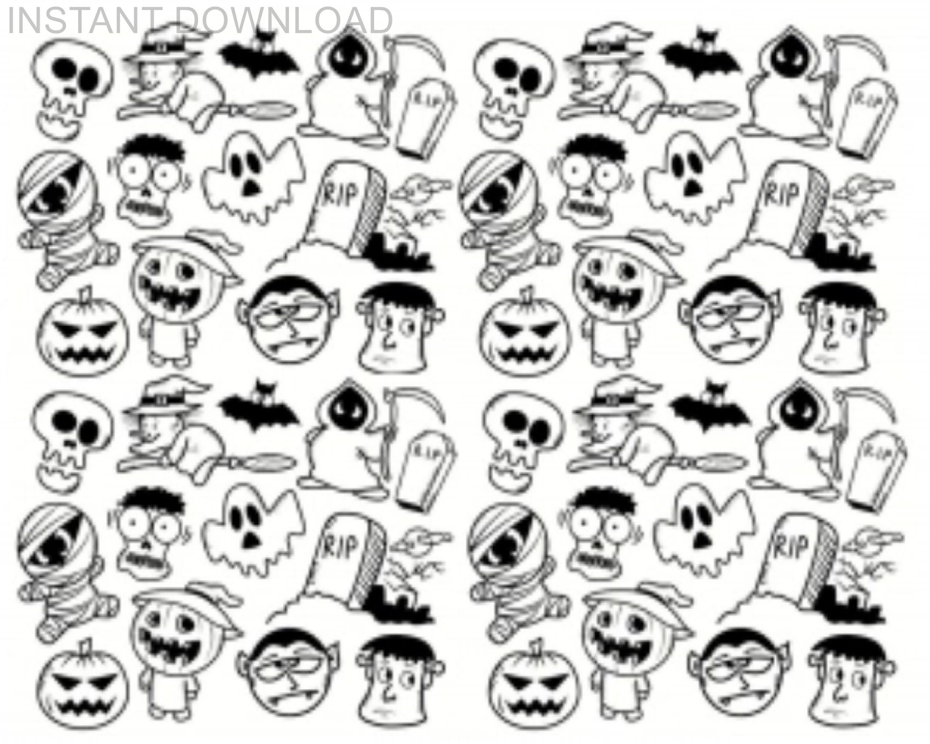 Printable Halloween Coloring Page/instant Download/digital File ...