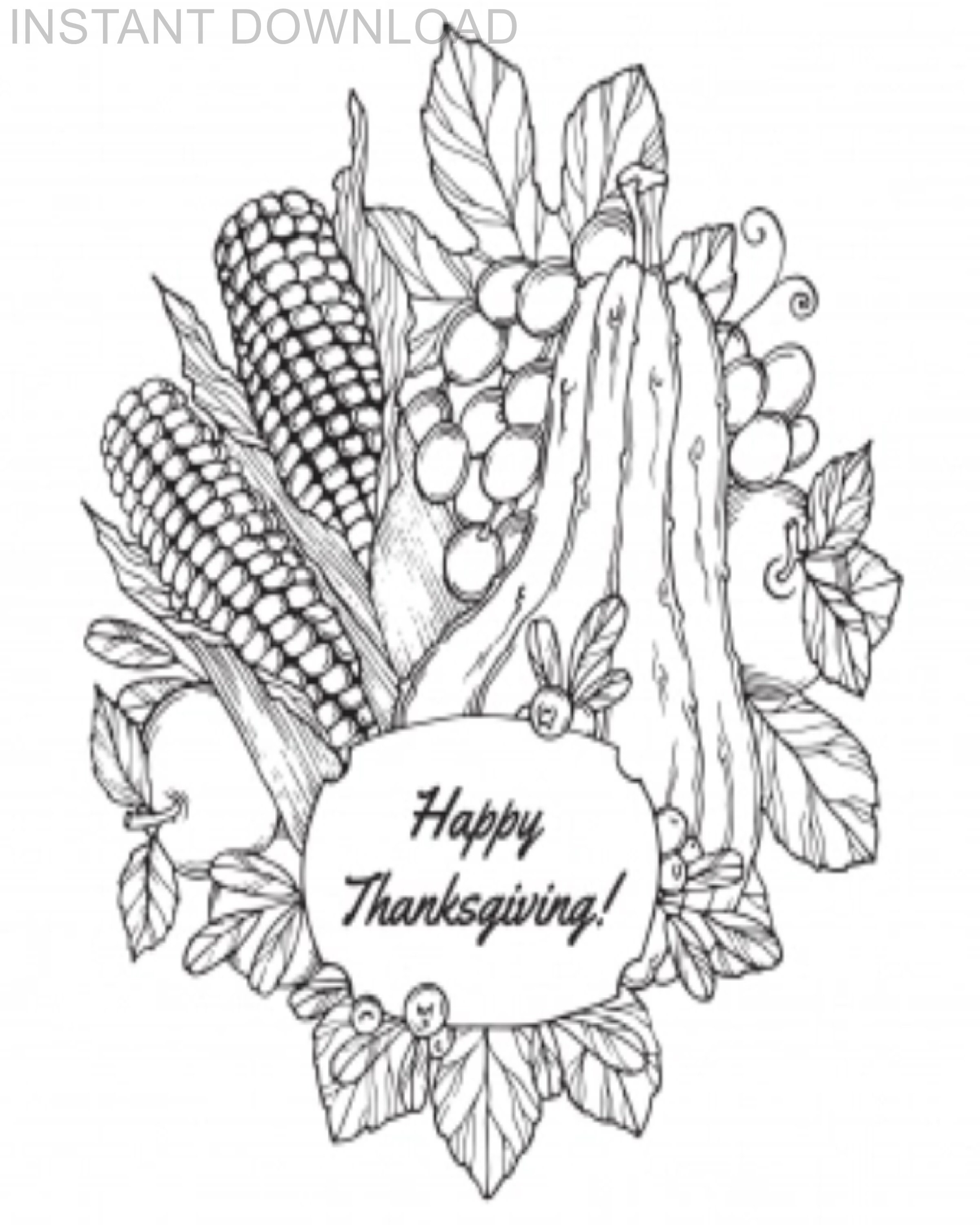 Happy Thanksgiving Sign Coloring Pages
