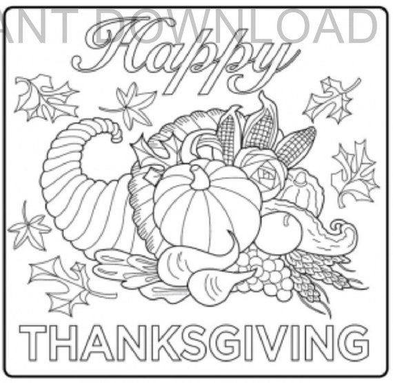 Happy Thanksgiving Sign Coloring Pages