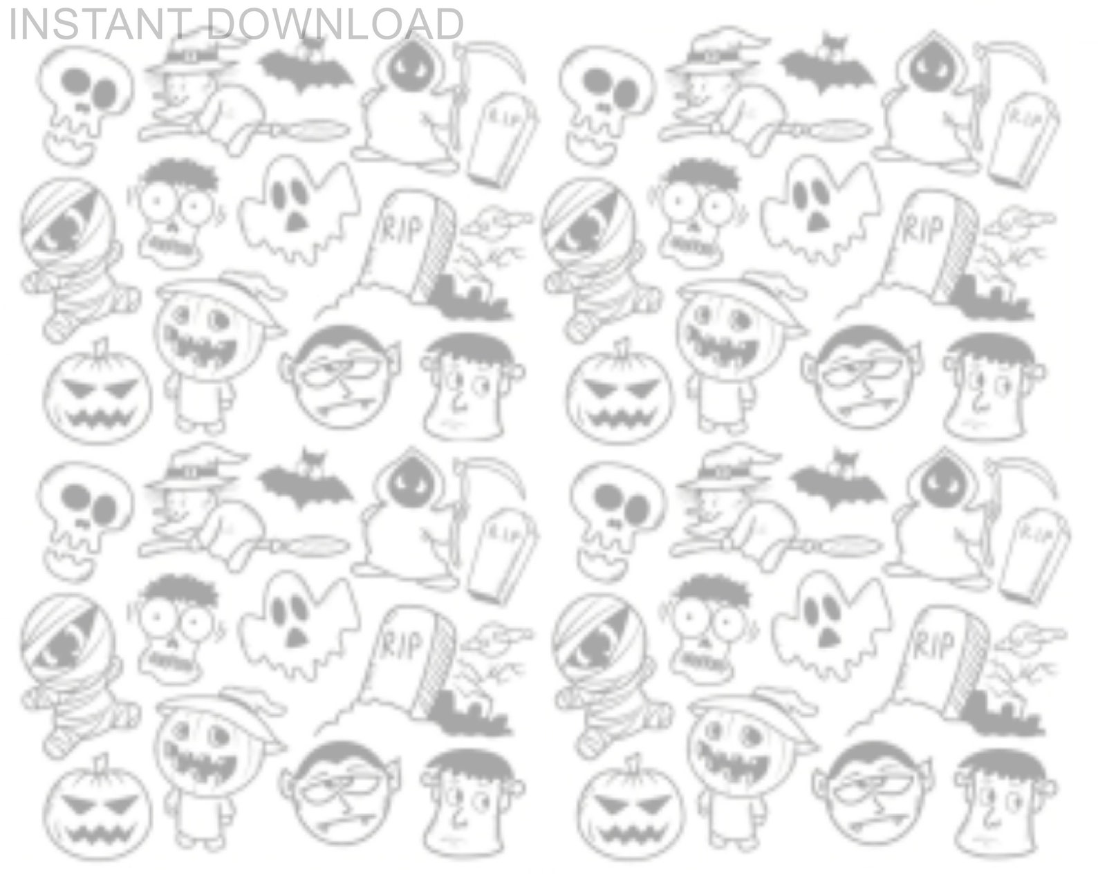 Printable Halloween Coloring Page/instant Download/digital File ...