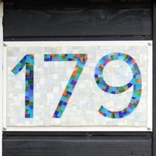 Custom House Numbers Stained Glass on Glass Mosaic - Etsy