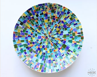 Glass Mosaic Plate | Etsy