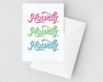 Howdy Greeting Card - Etsy