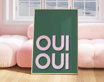 Oui Oui Print Living Room Wall Art Bright Colourful Prints Bold ...