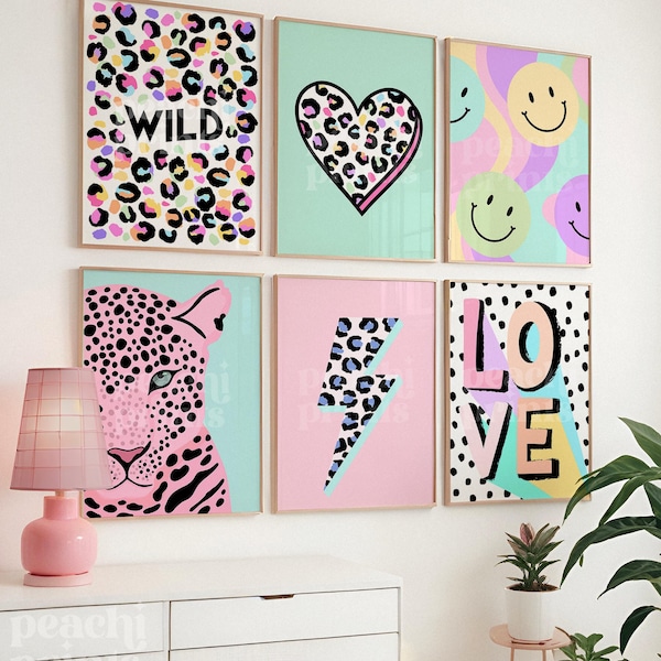 Leopard Wall Art Girls - Etsy UK