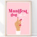 Manifest Hand Print Bedroom Print Self Love Nail Salon Decor ...