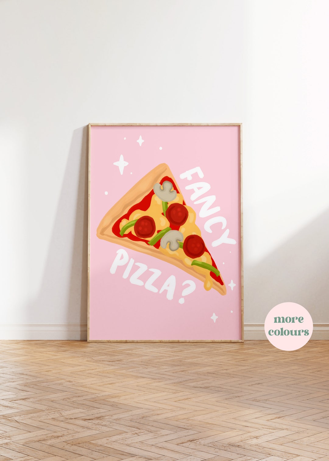 Fancy Pizza Art Print: Colorful Kitchen Wall Decor - Etsy UK
