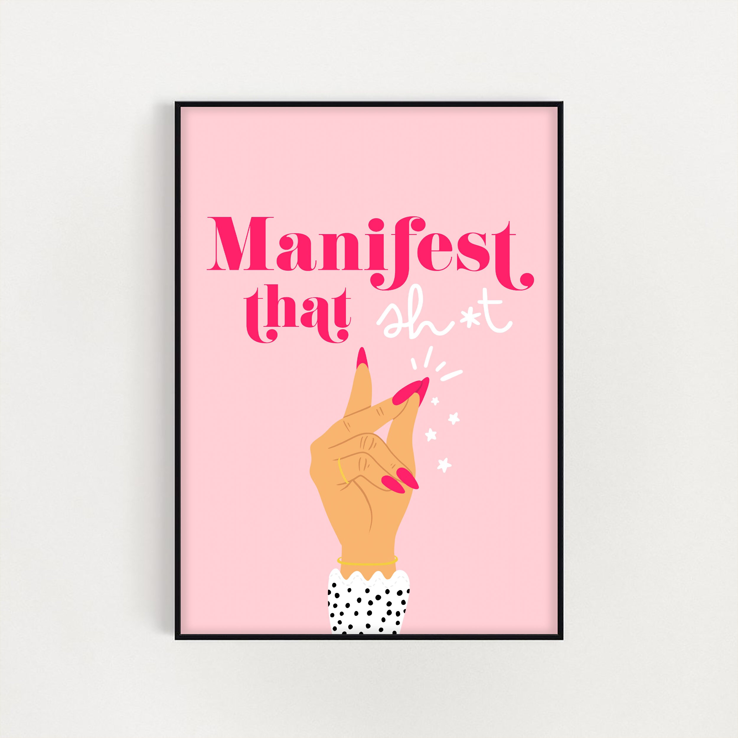 Manifest Hand Print / Bedroom Print / Self Love / Pink / - Etsy