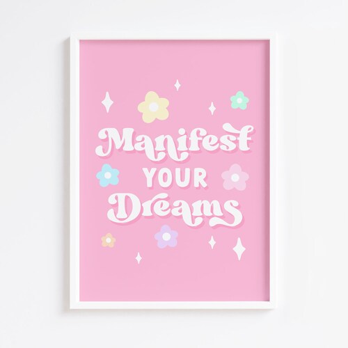 Manifest Hand Print / Bedroom Print / Self Love / Pink / - Etsy