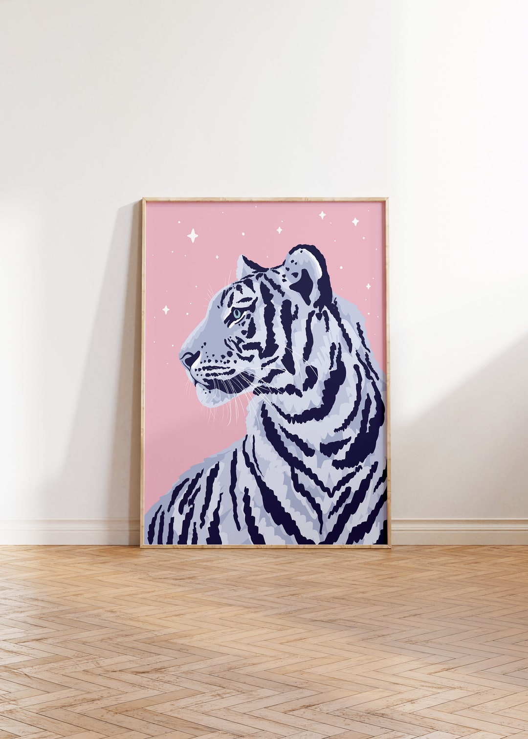 Pastel Tiger Print: Serene Bedroom Wall Decor - Etsy