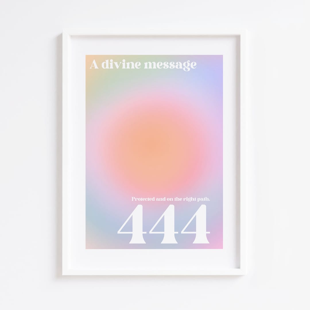 Angel Number 444 Print Bedroom Prints Wall Art Prints Wall Decor Energy ...