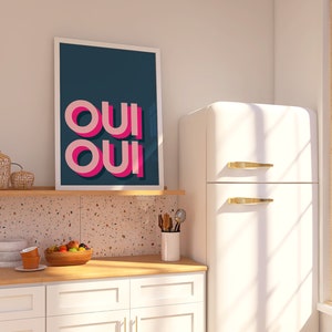 Oui Oui Print Living Room Wall Art Bright Colourful Prints Bold ...