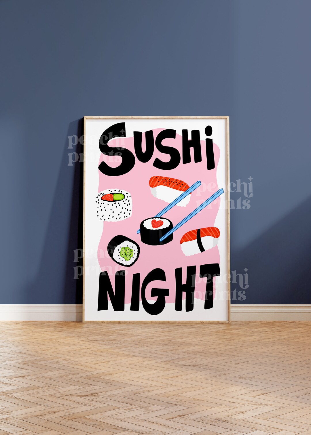 Sushi Night Kitchen Print: Japanese Foodie Wall Art - Etsy
