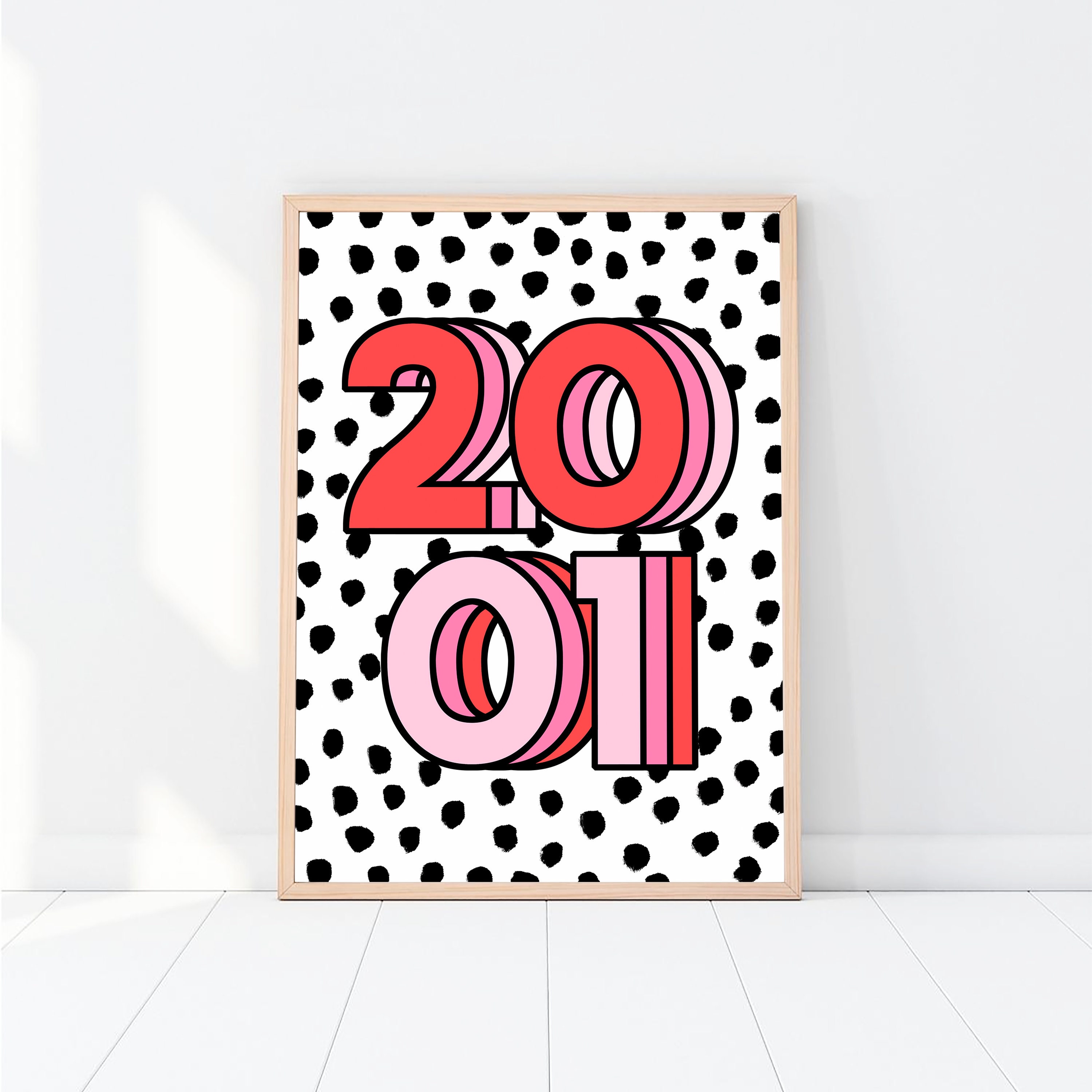 Birth Year Custom Print / Personalised / Dalmatian / Girly / | Etsy