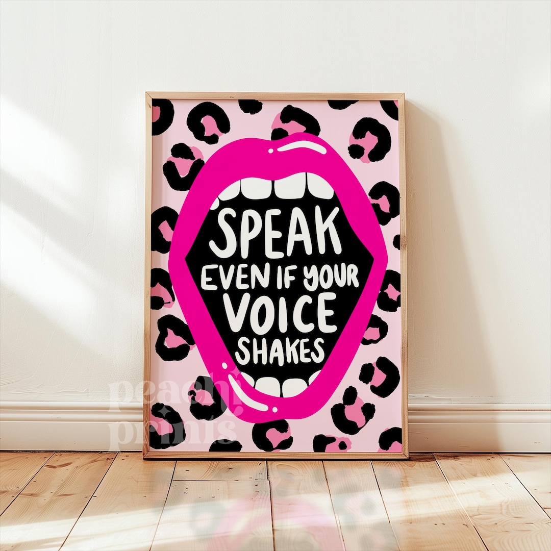 Motivational Quote Print: Leopard Print Mouth, Eclectic Wall Art - Etsy