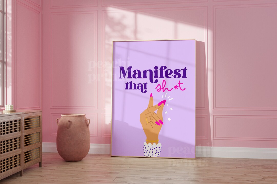Manifest Hand Print Bedroom Print Self Love Nail Salon Decor ...