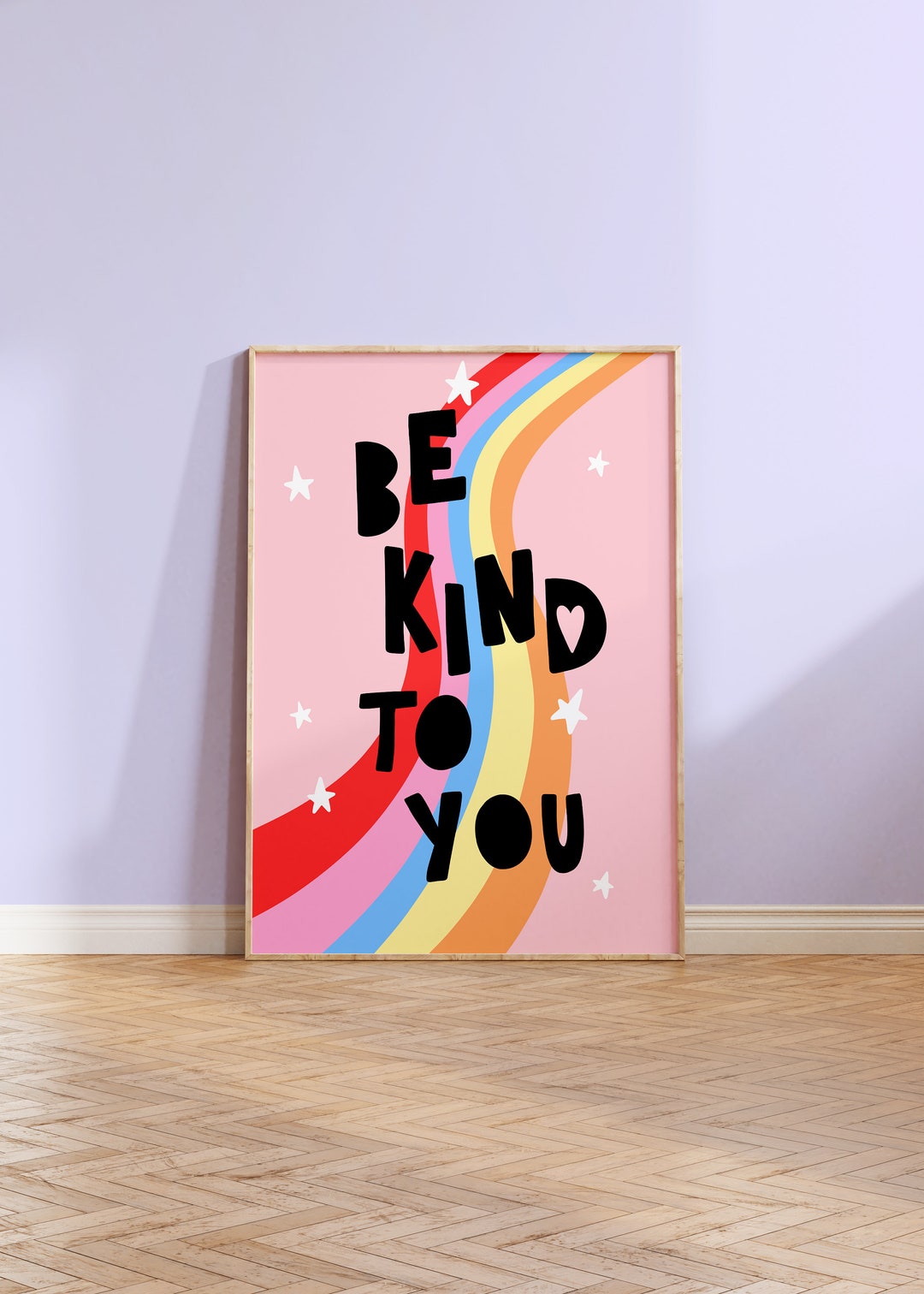Be Kind Rainbow Print: Colorful Self Love Wall Decor - Etsy UK