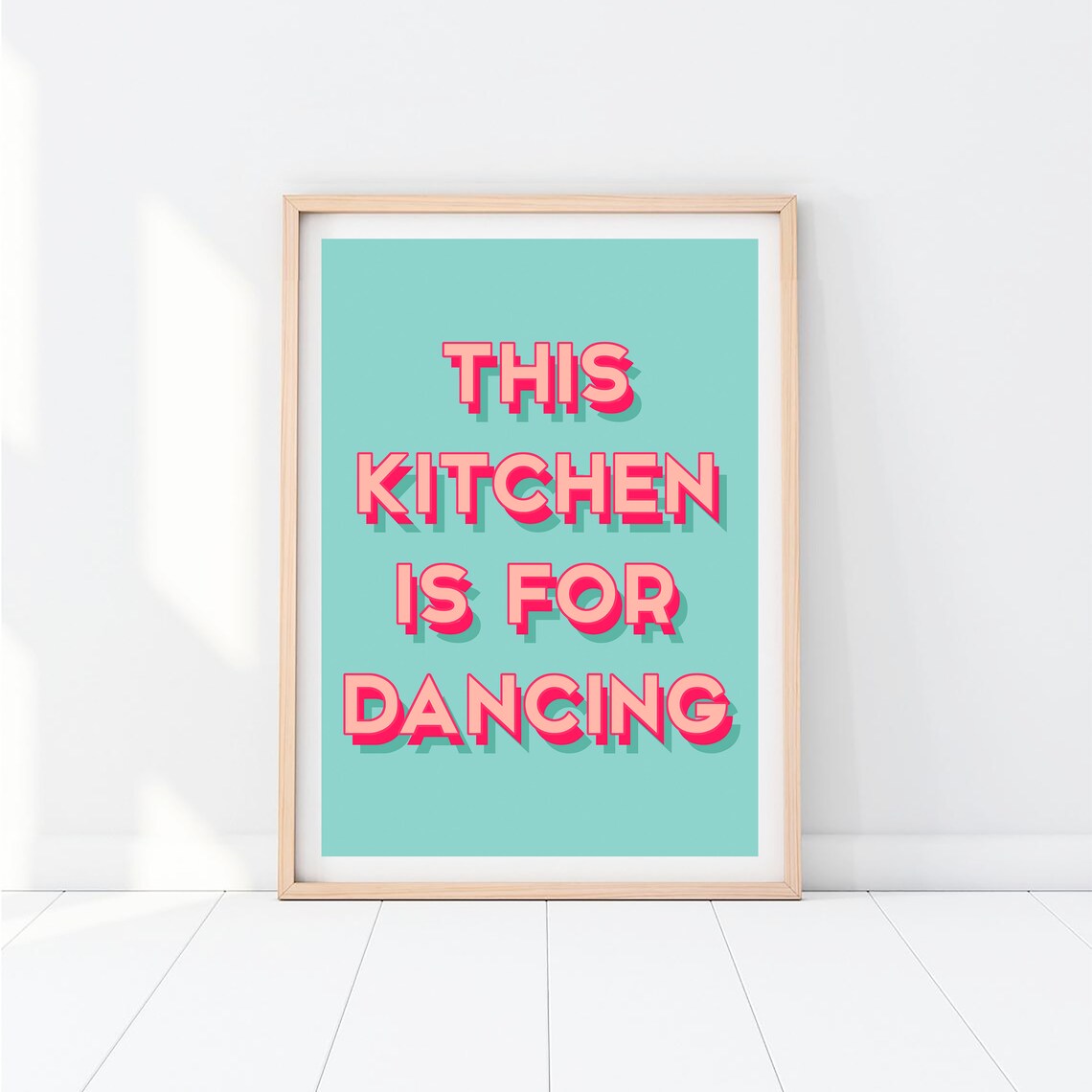 This Kitchen is for Dancing Print Kitchen Prints Wall Art Decor Teal ...