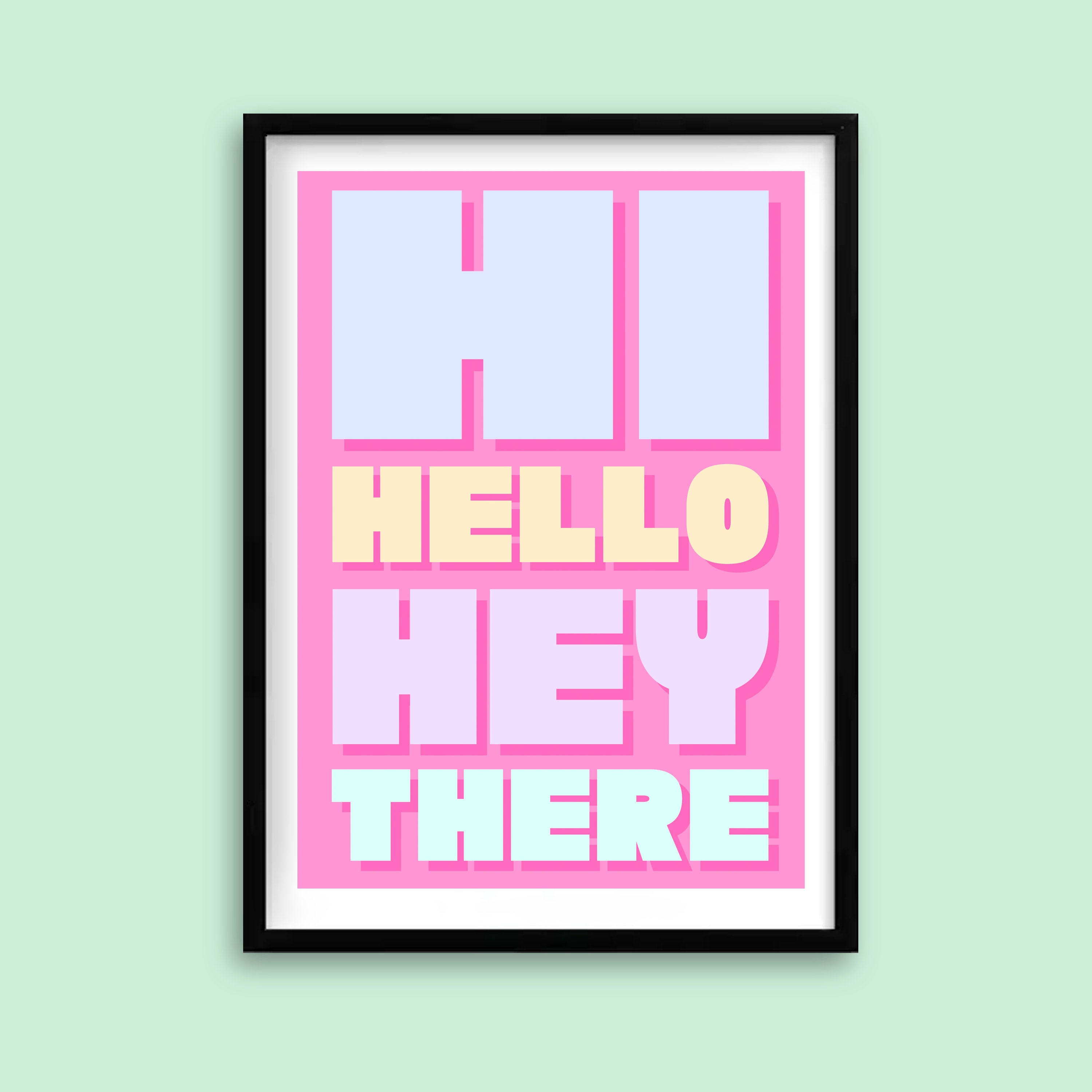 Hi Hello Print / Hallway Print / Colourful / Pastel / Living | Etsy