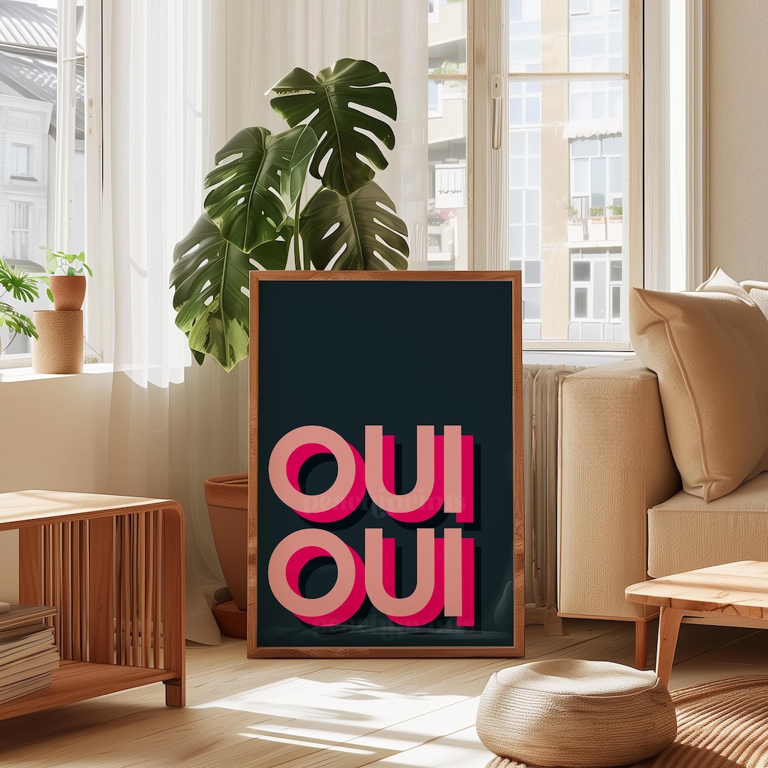Bright Oui Oui Art Print - Neon Pop Wall Art - Colourful Modern Home ...
