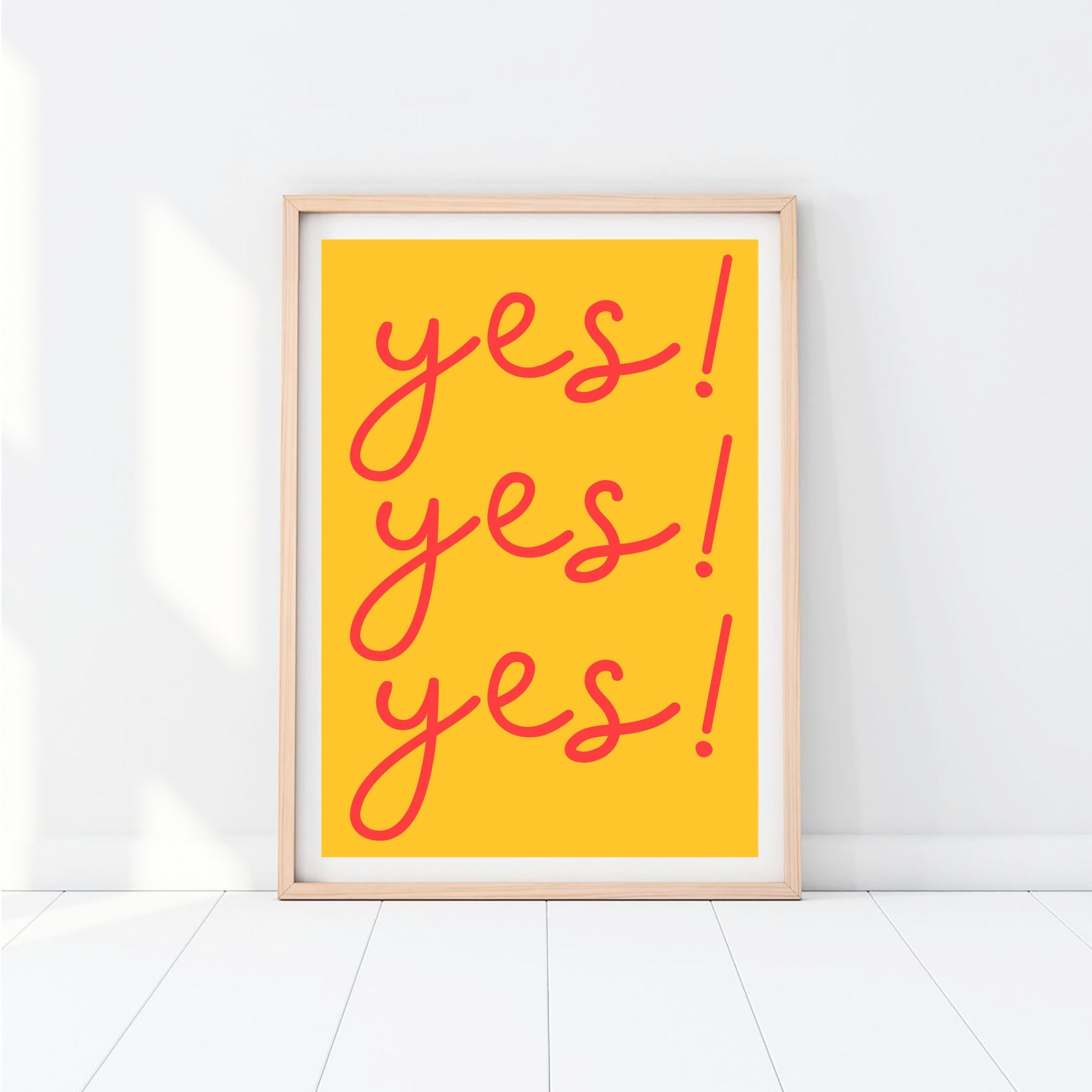 Yes Print / Word Art Print / Positive Print / Mustard Decor / - Etsy