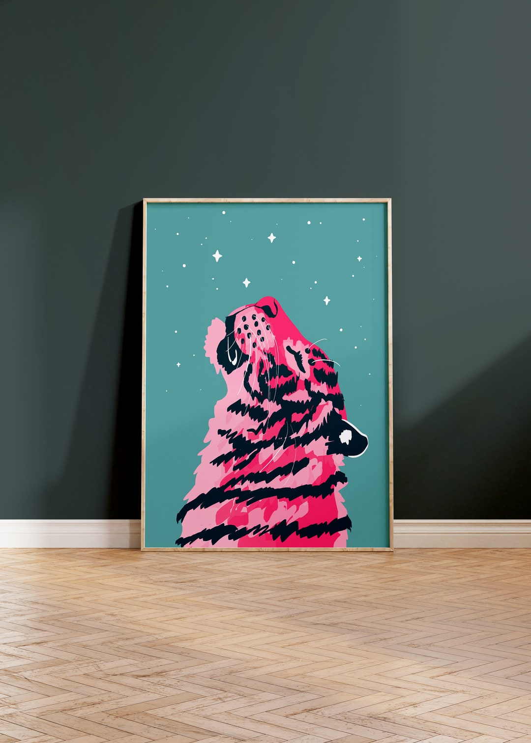 Pink Zen Tiger Print / Bedroom Print / Hallway Print / Wall Decor ...
