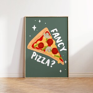 Fancy Pizza Art Print: Colorful Kitchen Wall Decor - Etsy