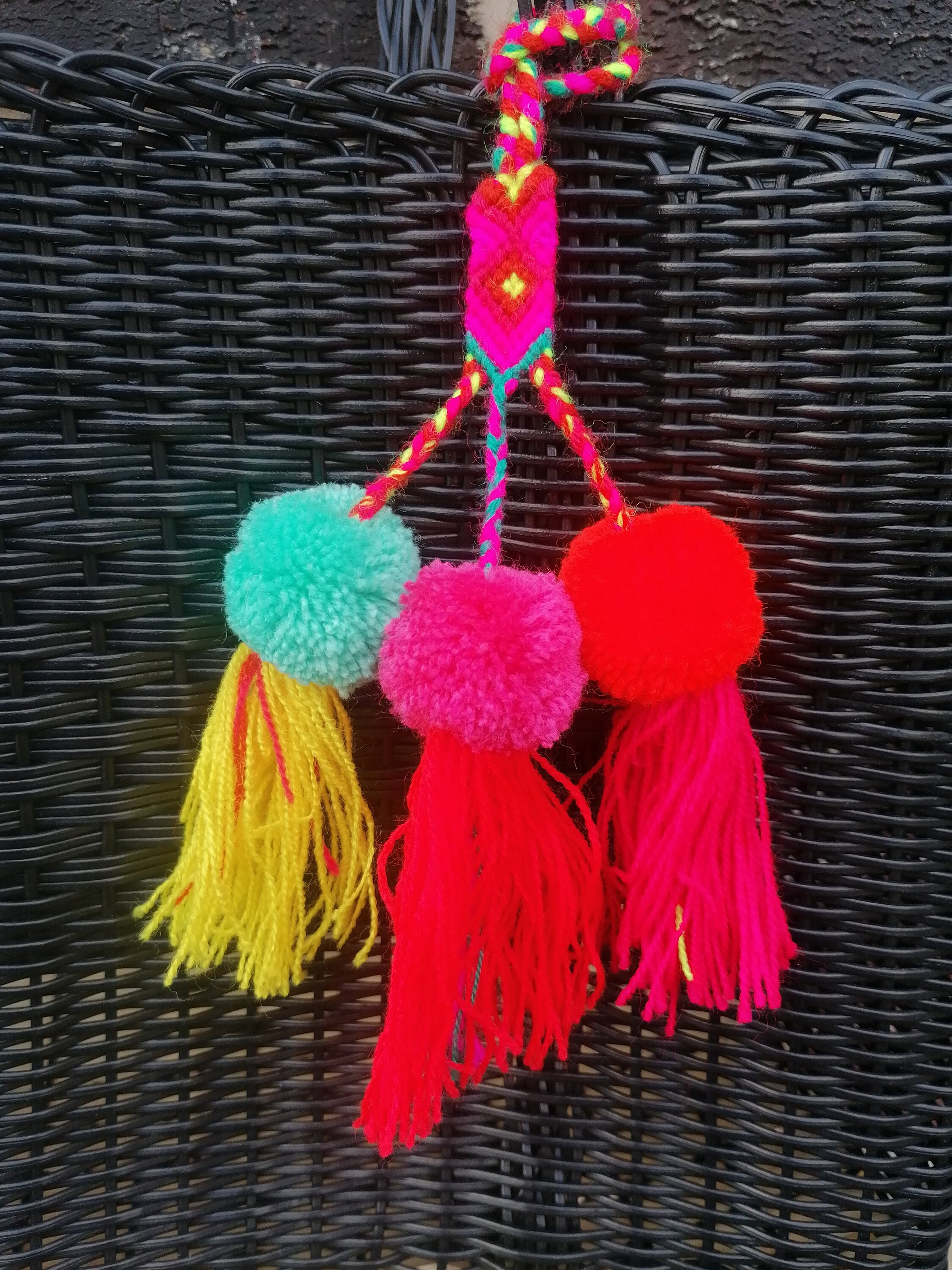 Colourful Pom Pom, Handmade From Yarn, an Ideal and Versatile Accessory ...