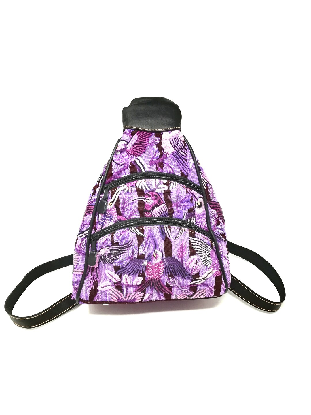 Backpack, Flower Backpack, Purple Backpack, Leather Backpack, Unique ...