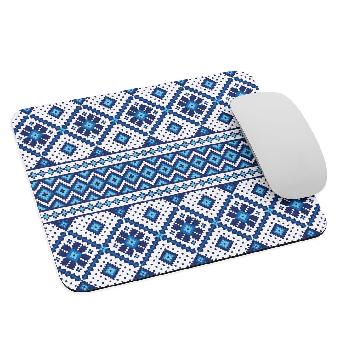 Shades of Blue Ukrainian Embroidery Mouse Pad - Etsy