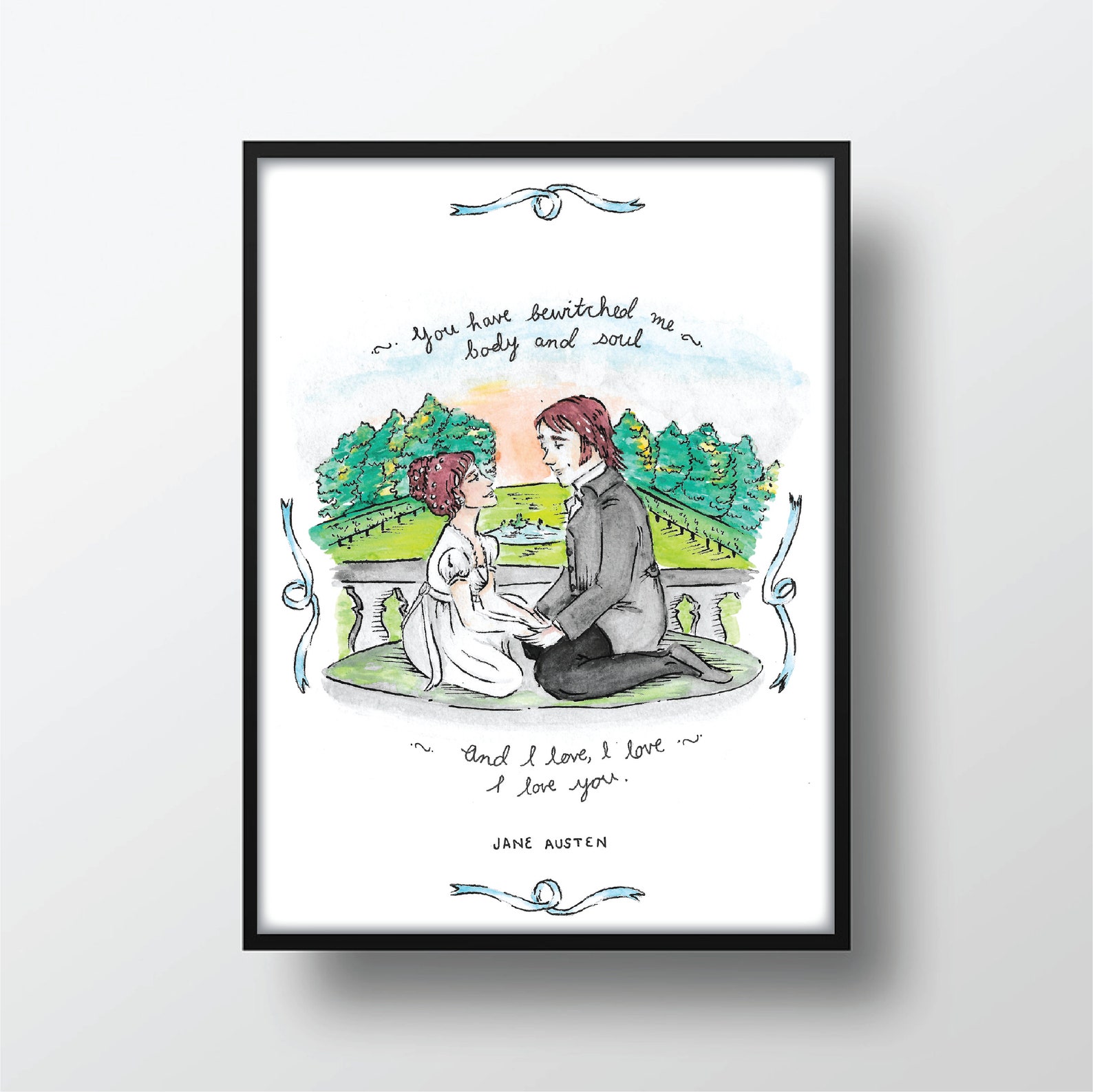 You Have Bewitched Me Body and Soul Watercolor Quote Print, Pride and ...