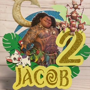 Customized Maui Cake Topper, Moana Maui Theme, Maui Party Decor, Any ...