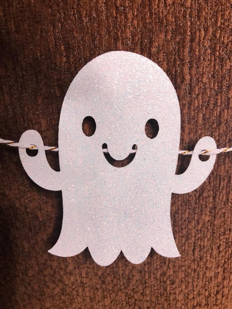 Halloween Banner Ghost Glitter Banner Halloween Decor | Etsy