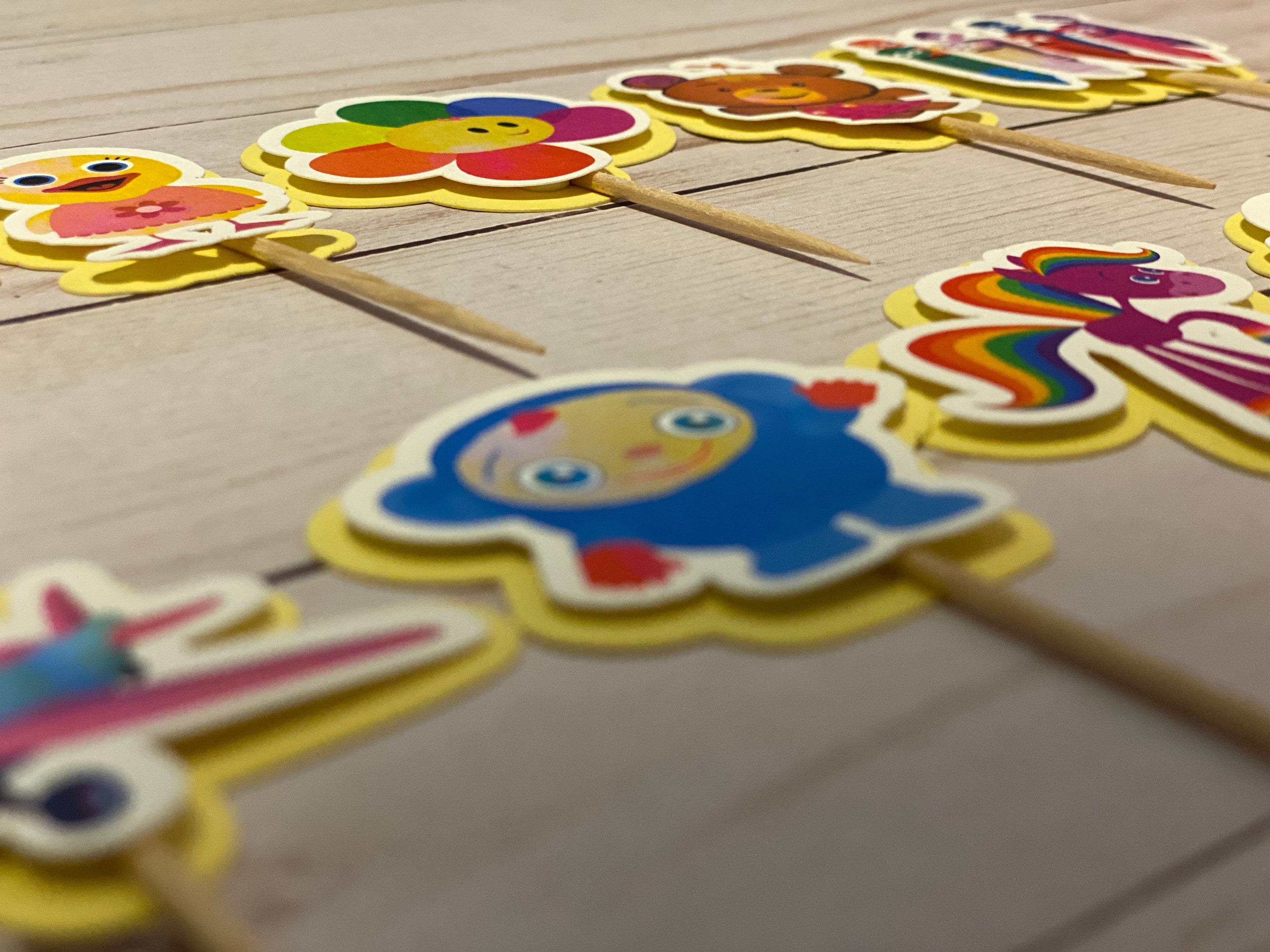Babyfirst TV Birthday Party, Personalized Cupcake Toppers, Pack of 12 ...