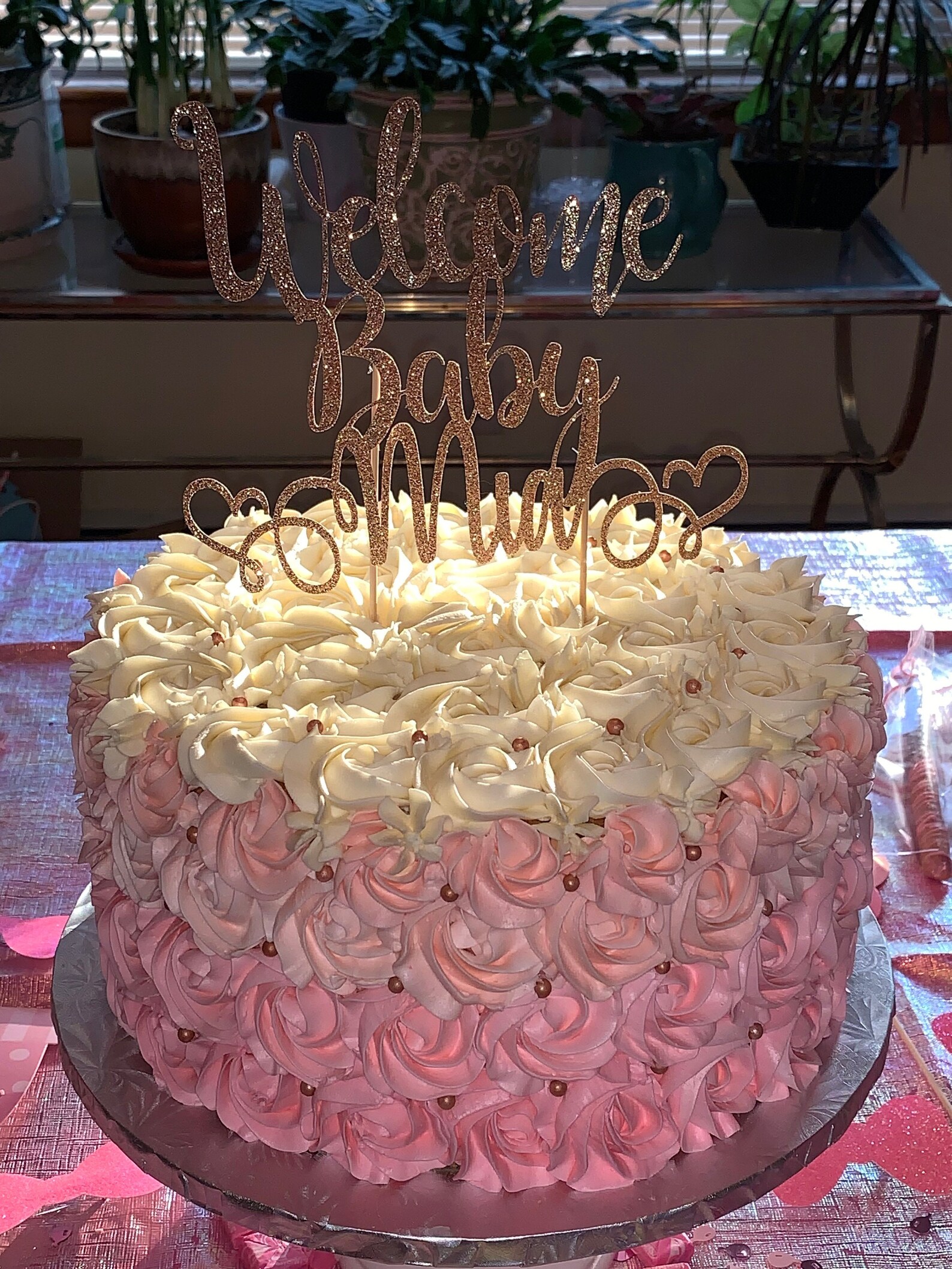 Glitter Welcome Baby Cake Topper, Baby Shower Cake Topper, Decorations ...
