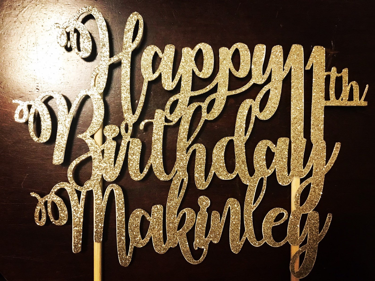 11th Birthday, Cake Topper, Any Name or Age, Happy Birthday, 1st 2,3,4 ...