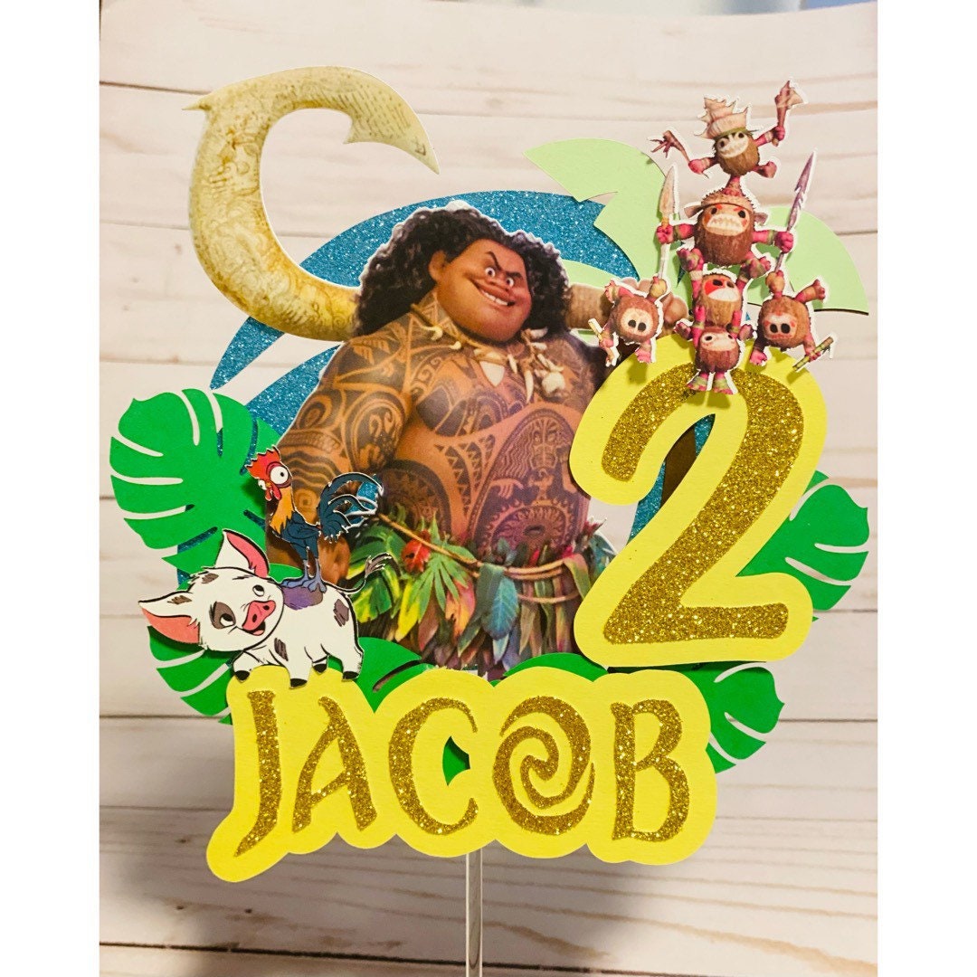 Customized Maui Cake Topper, Moana Maui Theme, Maui Party Decor, Any ...