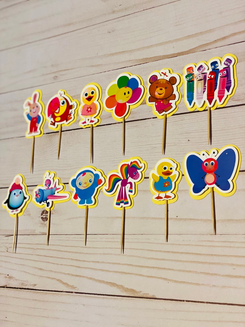 Babyfirst TV Birthday Party, Personalized Cupcake Toppers, Pack of 12 ...