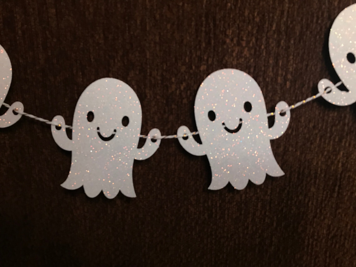 Halloween Banner Ghost Glitter Banner Halloween Decor - Etsy
