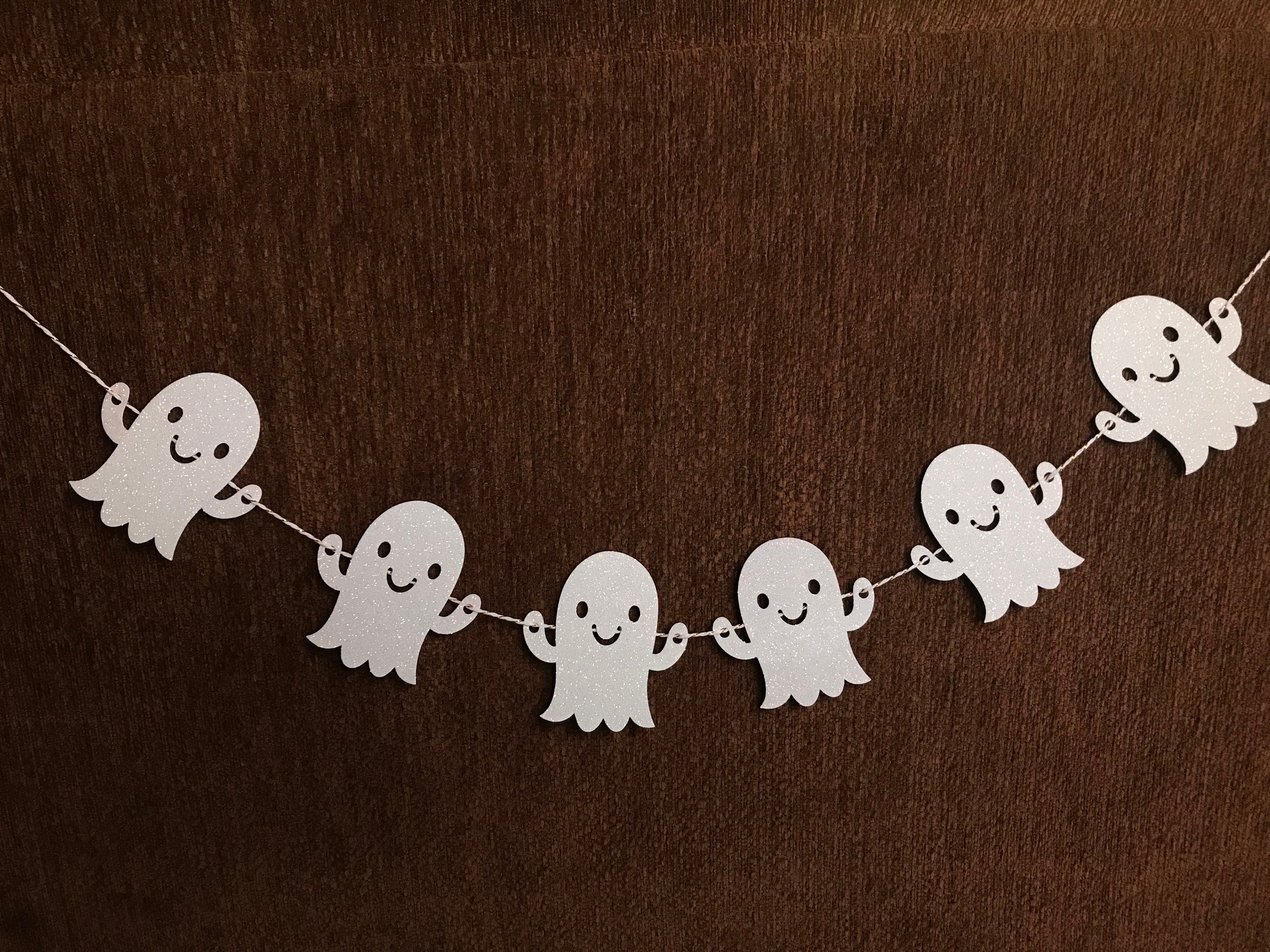 Halloween Banner Ghost Glitter Banner Halloween Decor - Etsy