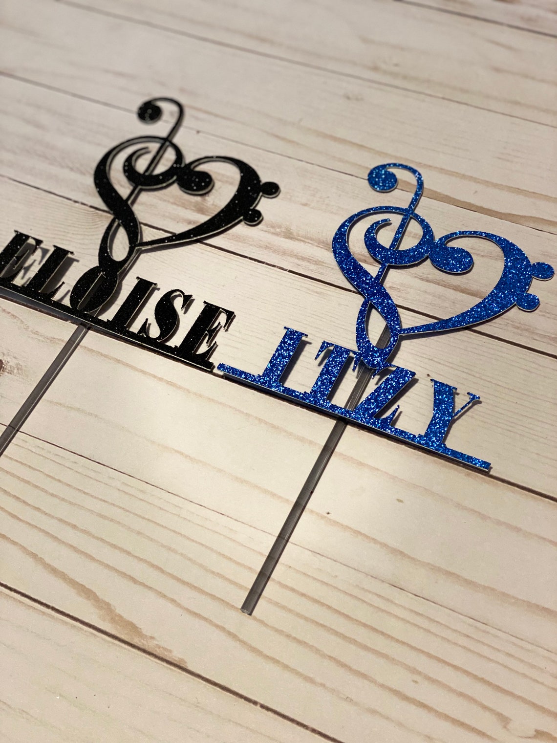 Glitter Music Note Cake Topper, Music Birthday Cake Topper, Custom ...