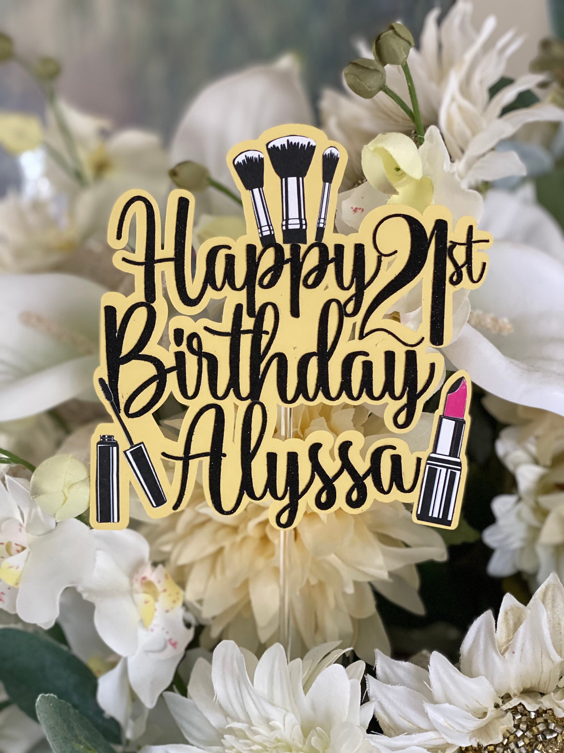 Makeup Cake Topper Custom Makeup Cake Topper Makeup Cake Sign Girl ...