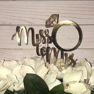 Glitter Miss to Mrs Cake Topper, Bridal Shower Cake Topper ...
